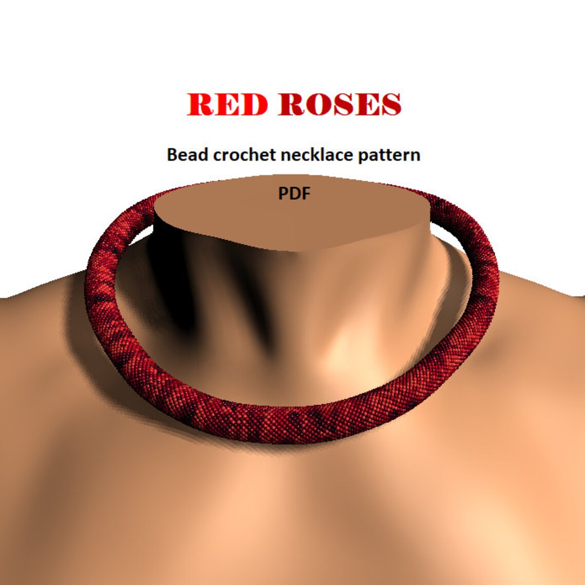 Red Roses. Bead Crochet Rope Pattern PDF Pattern DIY Beaded Necklace ...