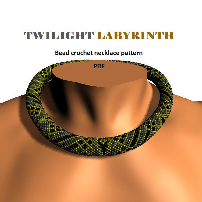 Twilight Labyrinth. Bead Crochet Rope Pattern, PDF Pattern, DIY, Beaded ...
