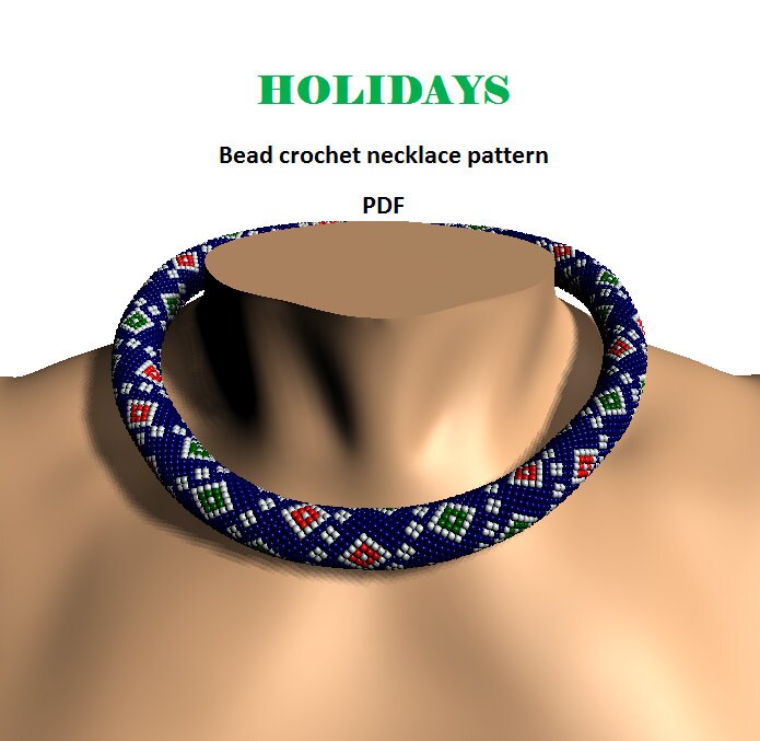 Holidays. Bead Crochet Rope Pattern, PDF Pattern, DIY, Beaded Necklace ...