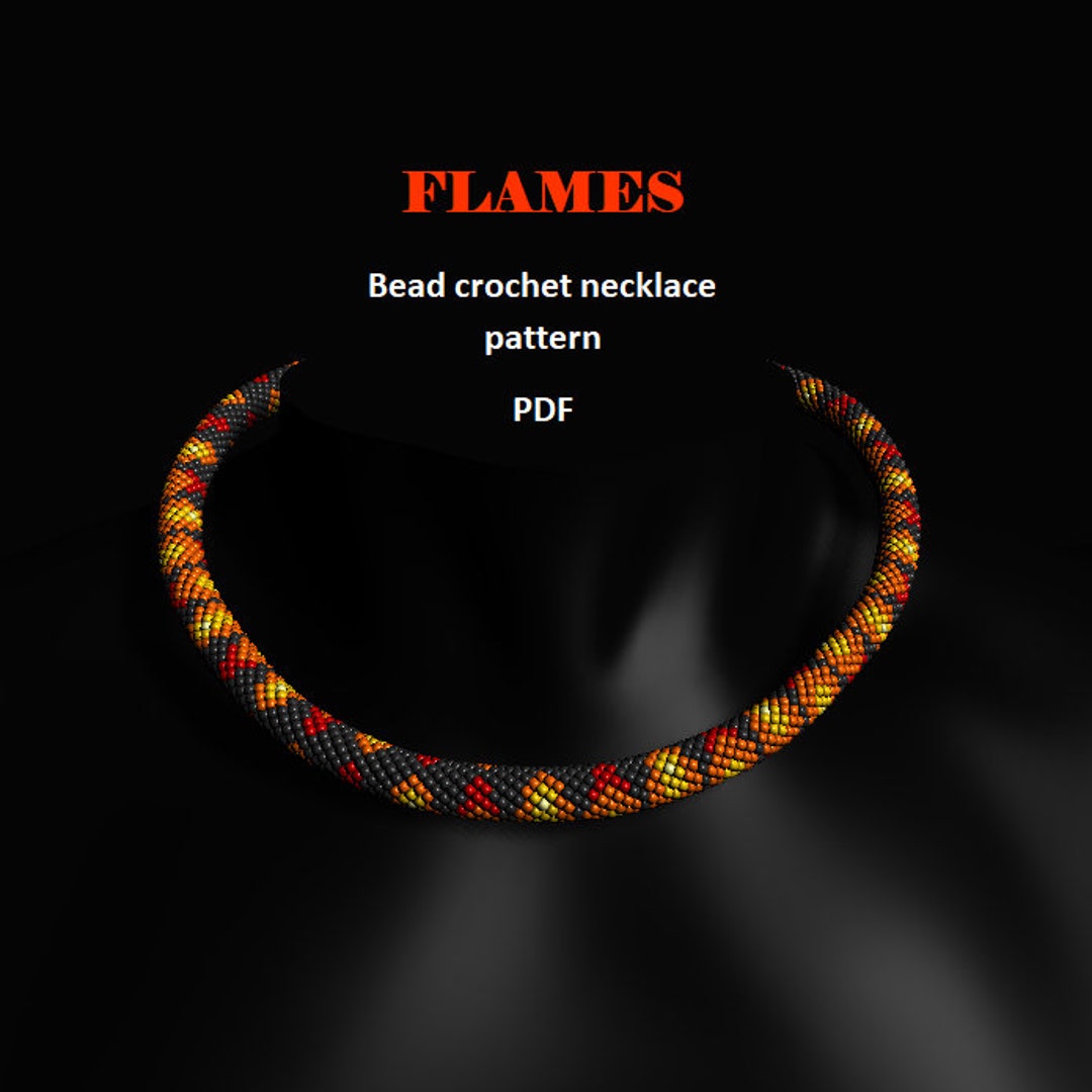 Flames. Bead Crochet Rope Pattern, PDF Pattern, DIY, Beaded Necklace ...