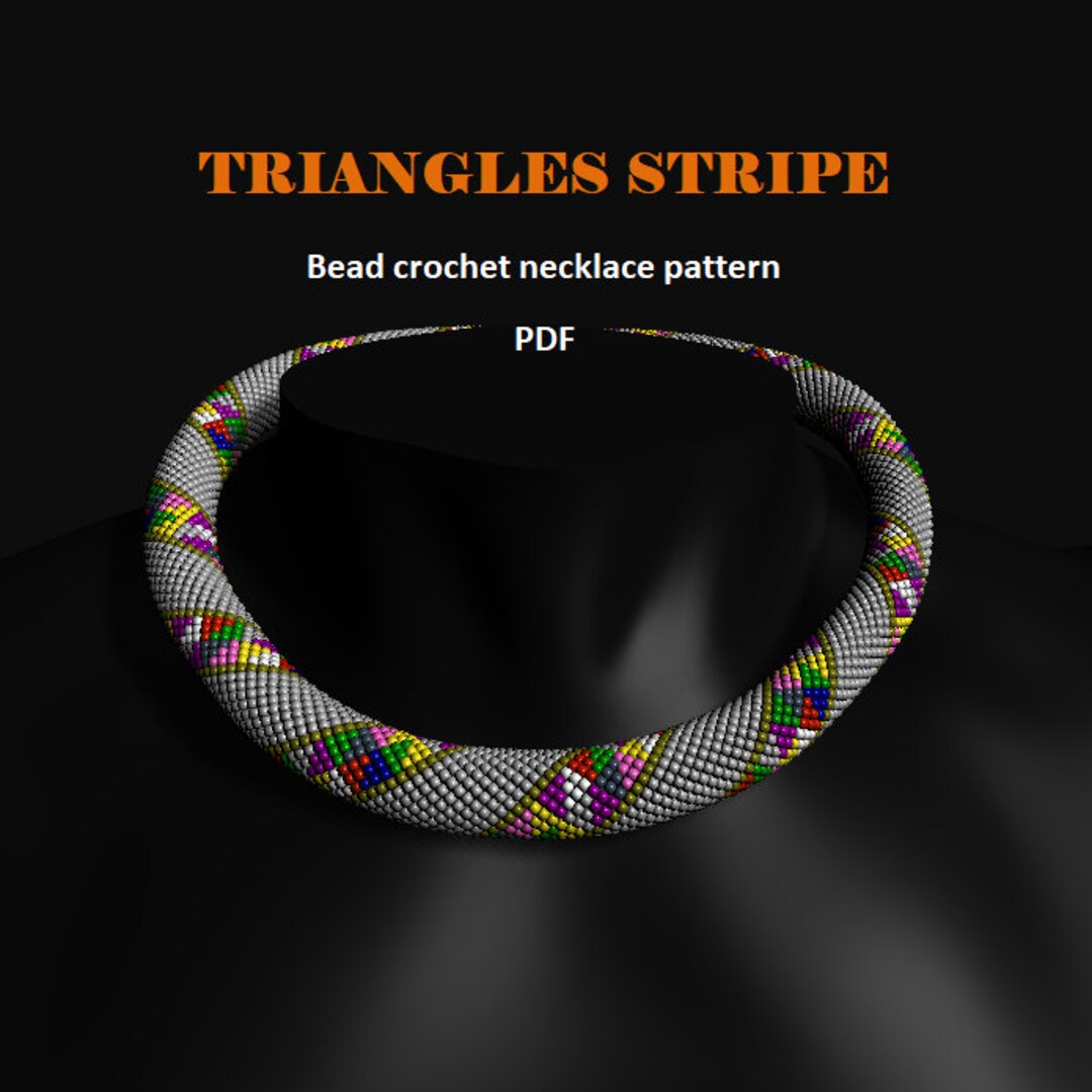 Triangles Stripe. Bead Crochet Rope Pattern, PDF Pattern, DIY, Beaded ...