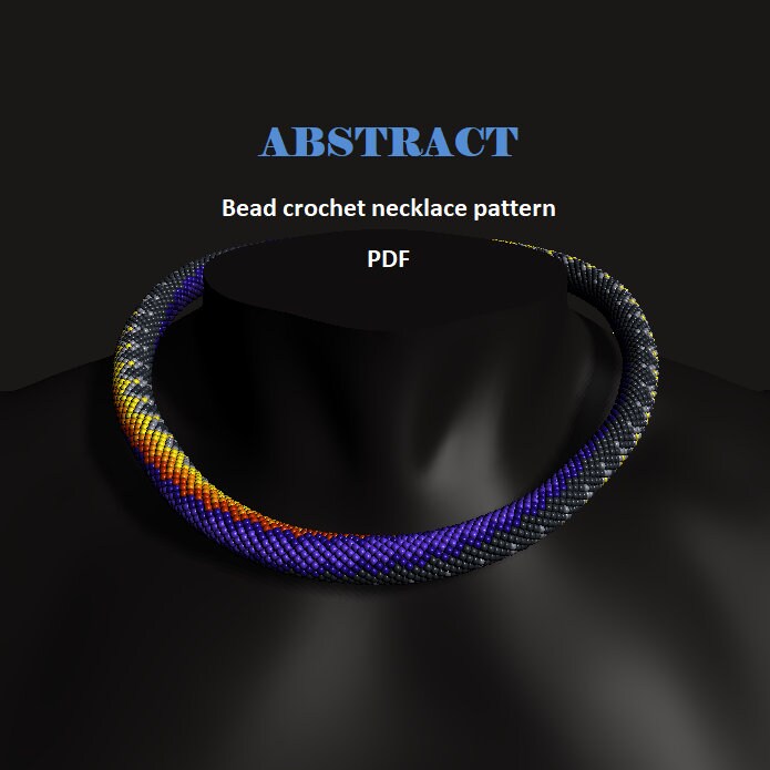 Abstract. Bead Crochet Rope Pattern, PDF Pattern, DIY, Beaded Necklace ...