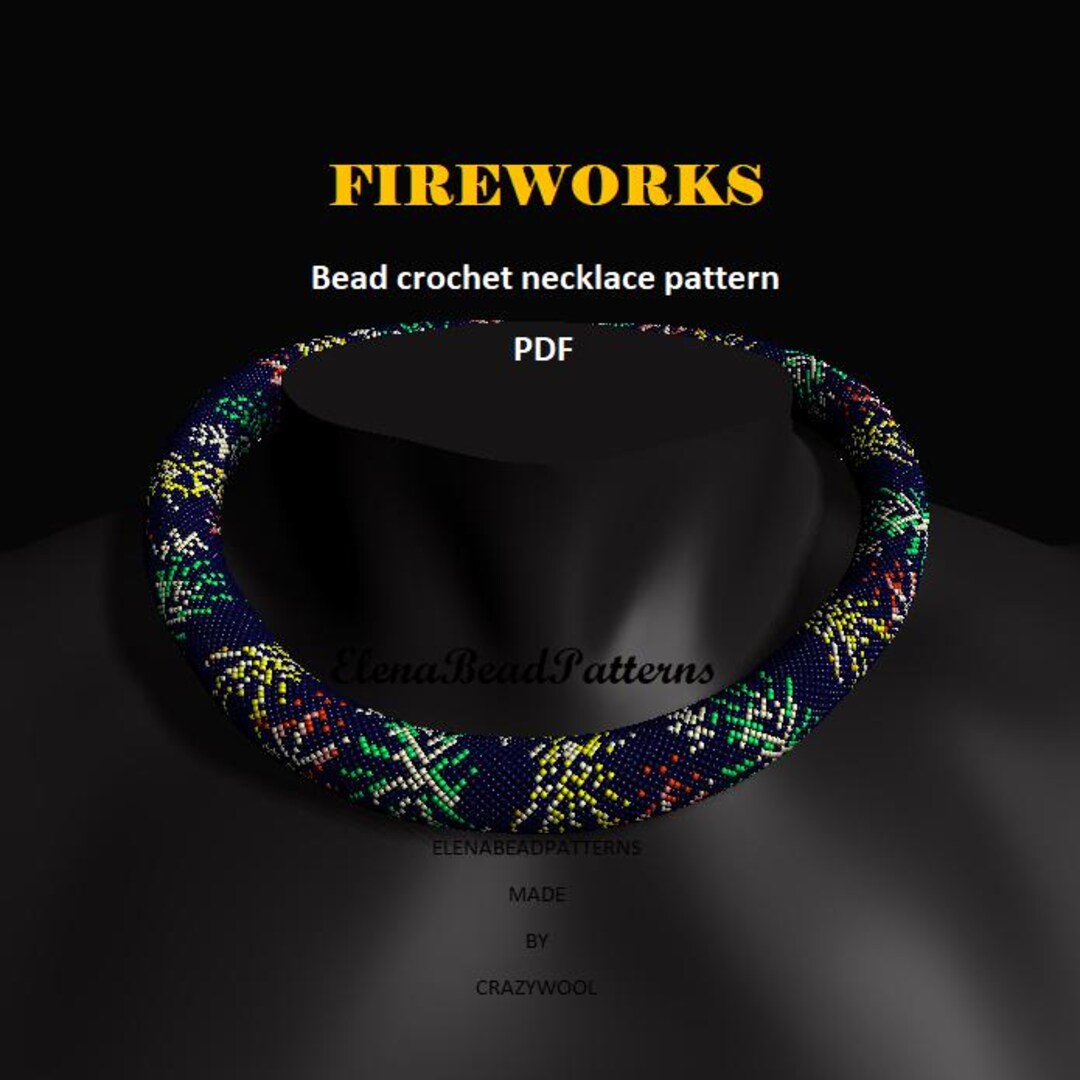 Fireworks. Bead Crochet Rope Pattern PDF Pattern DIY Beaded Necklace ...