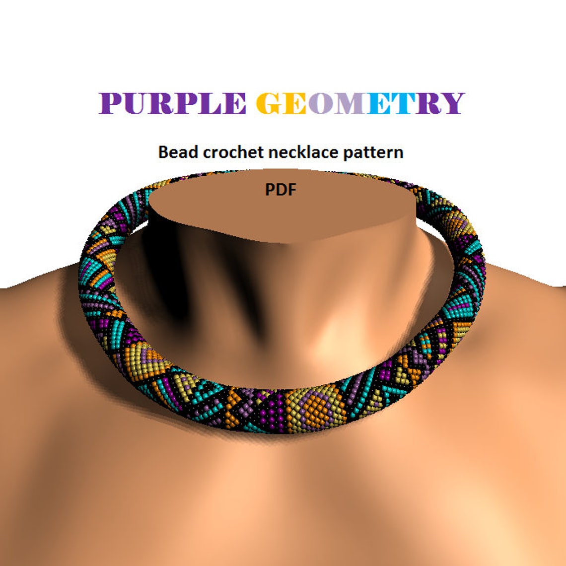 Purple Geometry. Bead Crochet Rope Pattern, PDF Pattern, DIY, Beaded ...