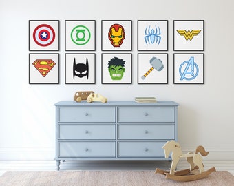 Superhero Wall Art | Etsy