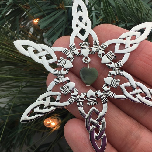 Irish Shamrock &claddagh Snowwonders® Snowflake Ornament - Etsy