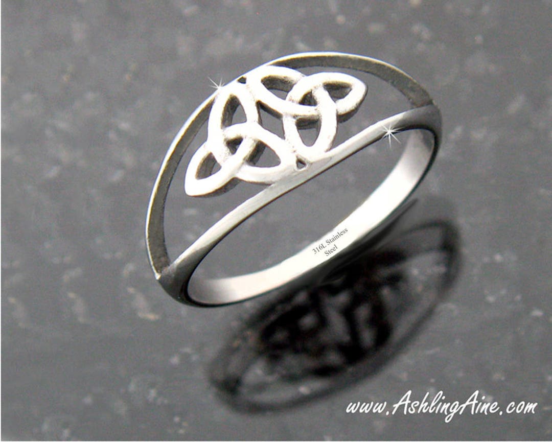 Double Trinity Knot Ring, Stainless Steel Trinity Ring, S149, Stainless ...
