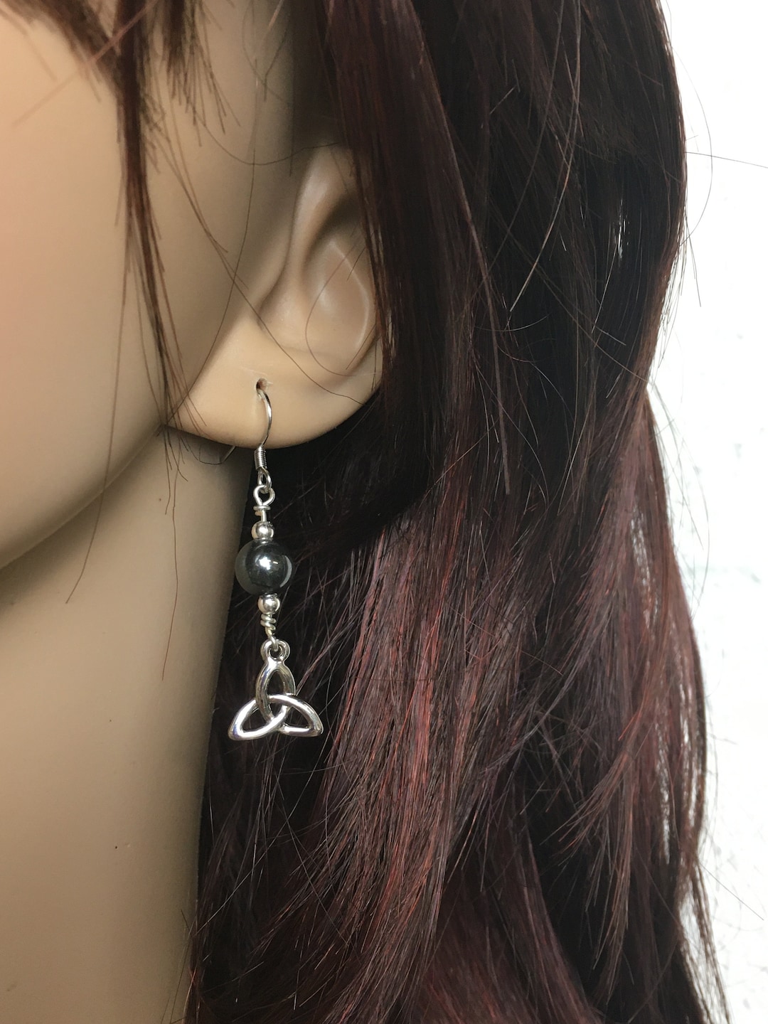 Hematite Trinity Tear Drop Earrings, (HM48) Irish, Scottish Handmade ...