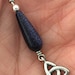 Midnight Blue Goldstone Trinity Tear Drop Earrings HM49 - Etsy