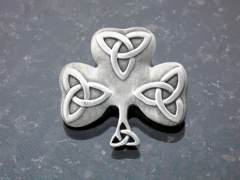 Hand Brushed Shamrock & Trinity Pin/pendant RPEW37 Irish - Etsy