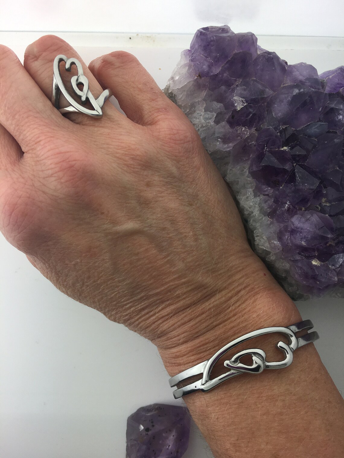 Modern Day Born in Your Heart Cuff Bracelet Heart Cuff | Etsy