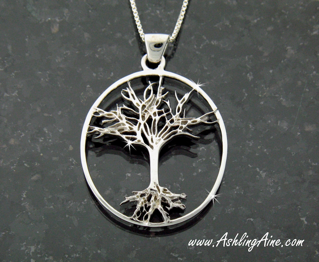 Larger Sterling Silver Family Tree Pendant/necklace, Tree of Life ...