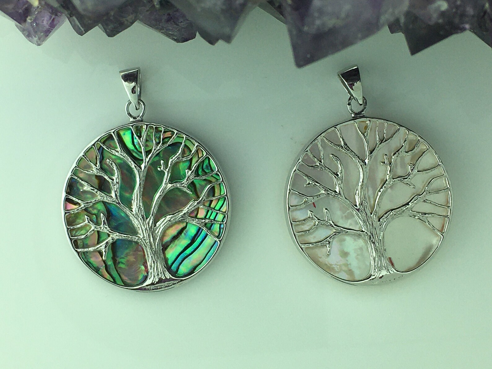 Sterling Silver Family Tree Tree of Life BQ1017 Abalone - Etsy