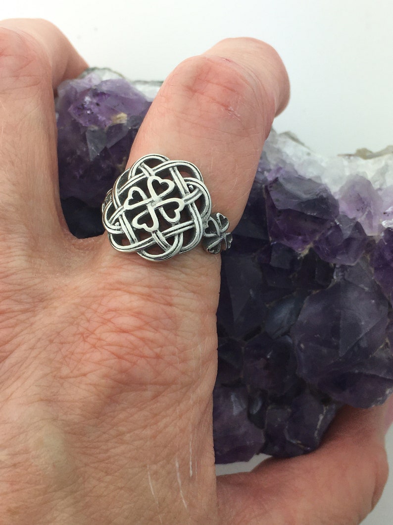 Eternity Celtic Ring. S75 Love Knot Celtic Shamrock Cross - Etsy