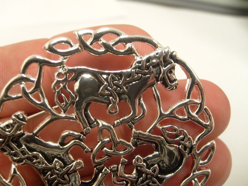 Celtic Pictish Trinity Horse Brooch JPEW5460 - Etsy