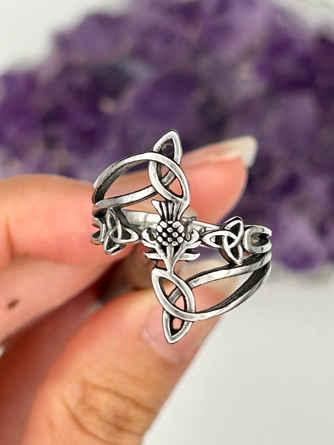 Modern "take Me Home" Thistle & Trinity Ring, (s380), Stainless Steel ...