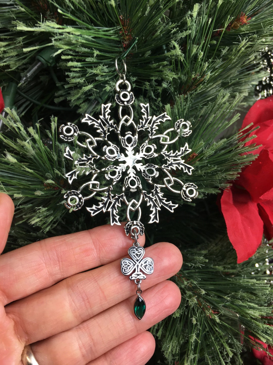 Scottish Thistle IRISH Shamrock Snowwonders® Snowflake Ornament/pendant ...