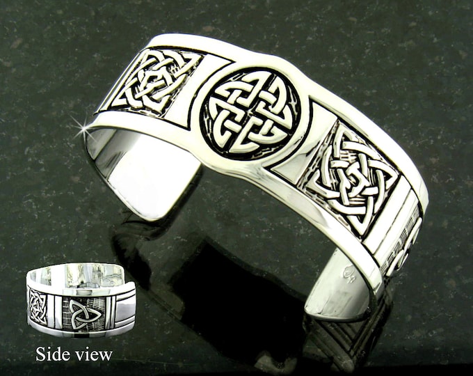 Celtic Five Knot Cuff Bracelet JPEW5023 Wide Cuff Bracelet, Celtic Cuff Bracelet - Etsy