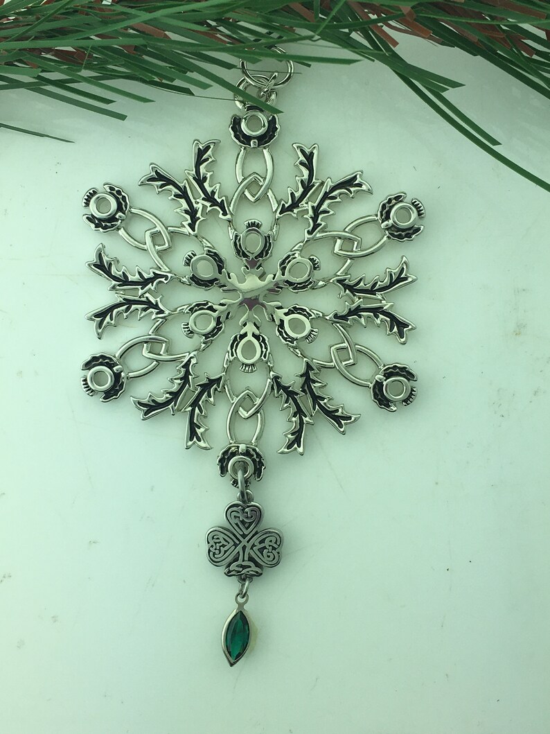 Scottish Thistle IRISH Shamrock Snowwonders® Snowflake Ornament/pendant ...