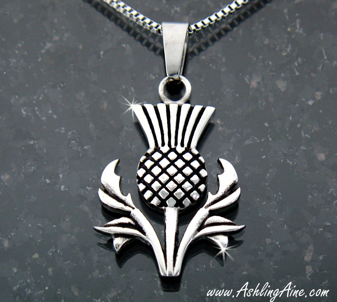 Scottish Thistle Pendant Necklace(s180w/c), Scottish Jewelry, Scottish ...