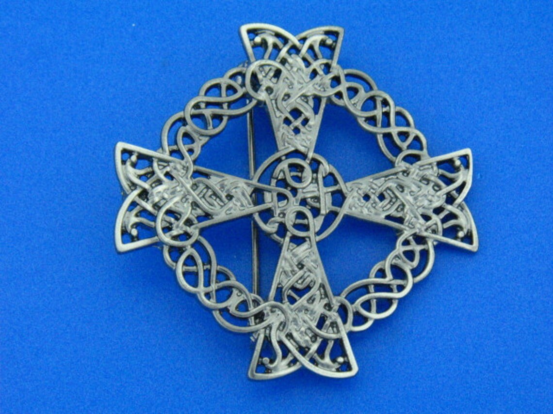 Pewter Celtic Cross Pin/pendantjpew6082 Elegant Scroll Work - Etsy