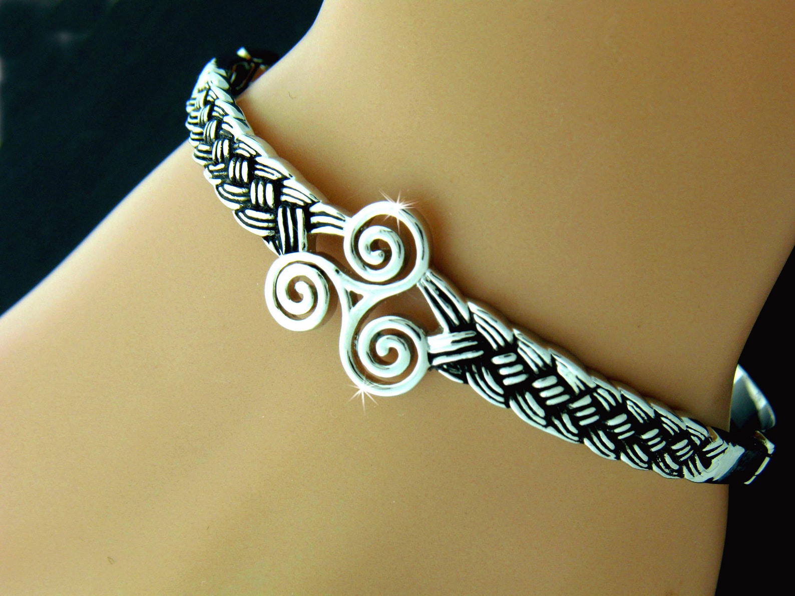 Triskelion Celtic Knot Bangle Bracelet, Celtic Jewelry, Irish Jewelry ...