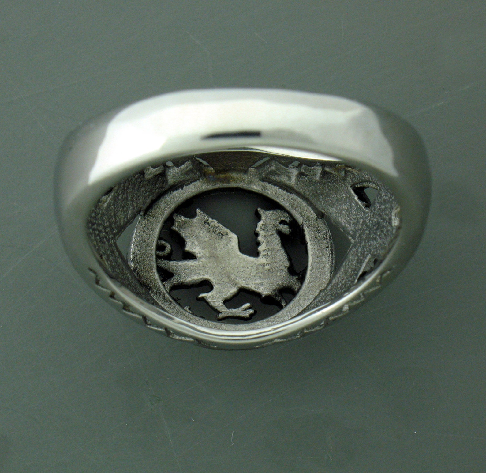 Men's 316L Stainless Steel Welsh Dragon Ring (S234), Men's Signet Ring ...