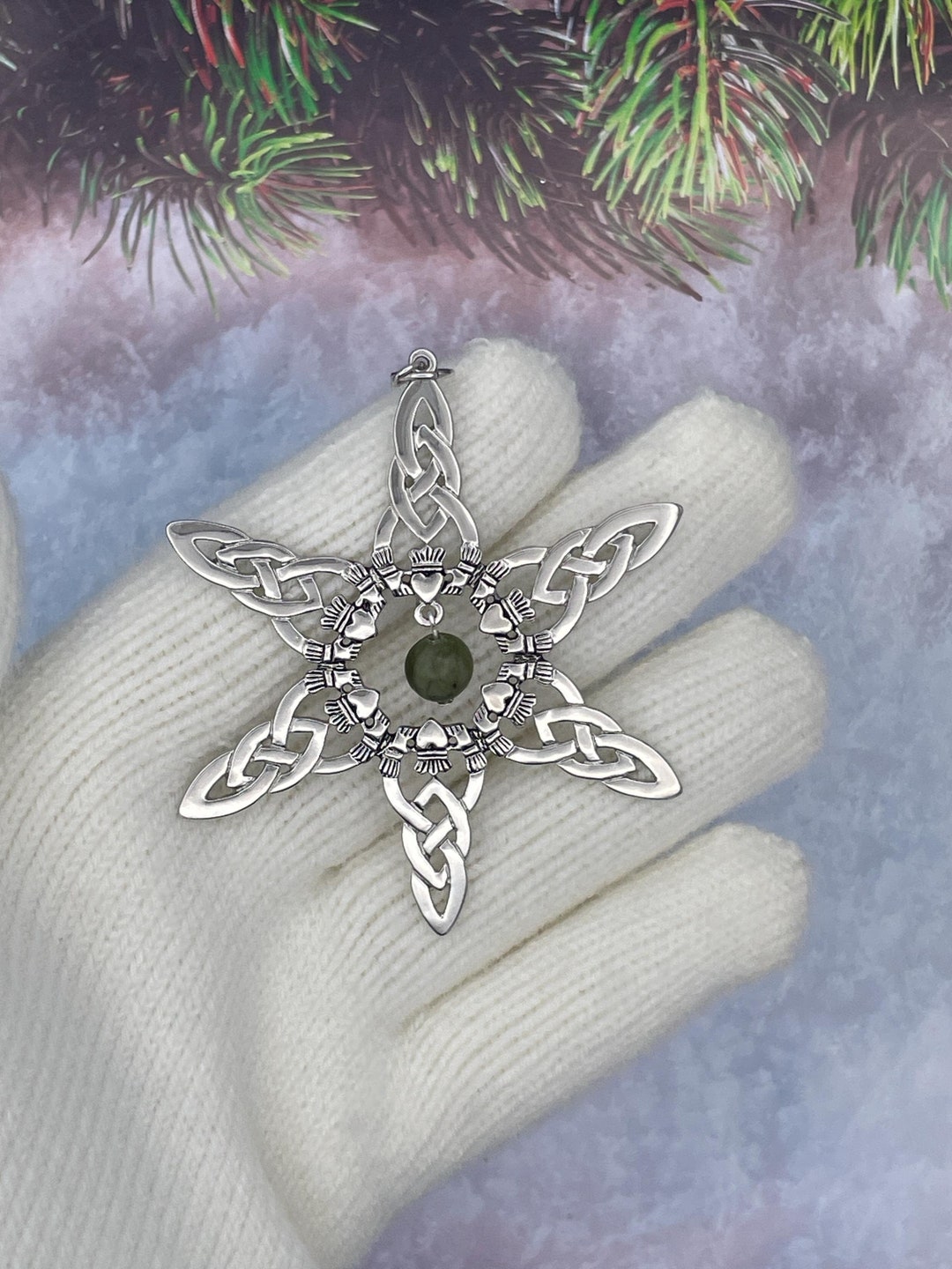 Irish Claddagh Connemara Marble Snowwonders® Snowflake Ornament ...