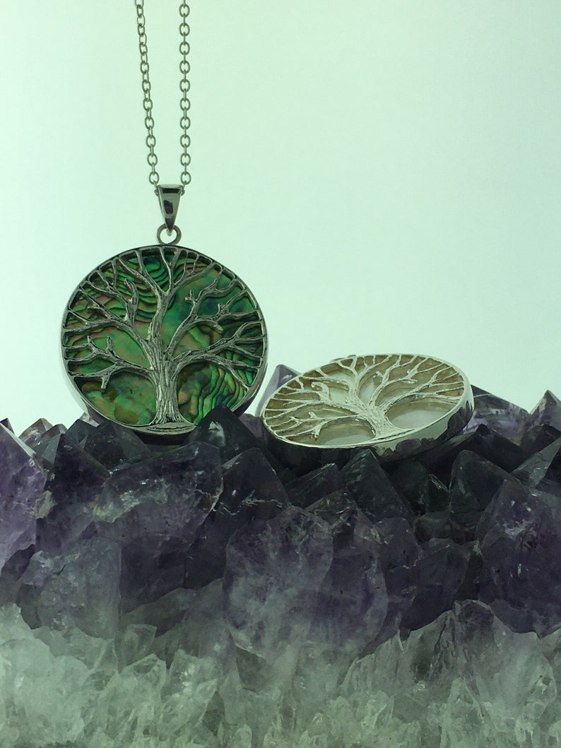 Sterling Silver Family Tree Tree of Life BQ1017 Abalone - Etsy
