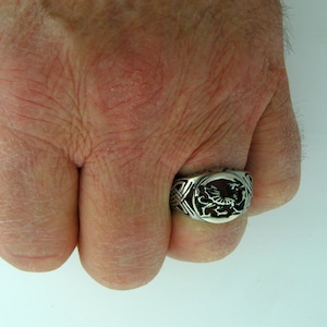 Men's 316L Stainless Steel Welsh Dragon Ring (S234), Men's Signet Ring ...