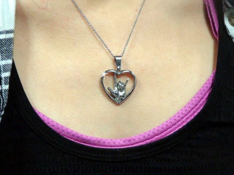 American Sign Language i Love You Heart - Etsy