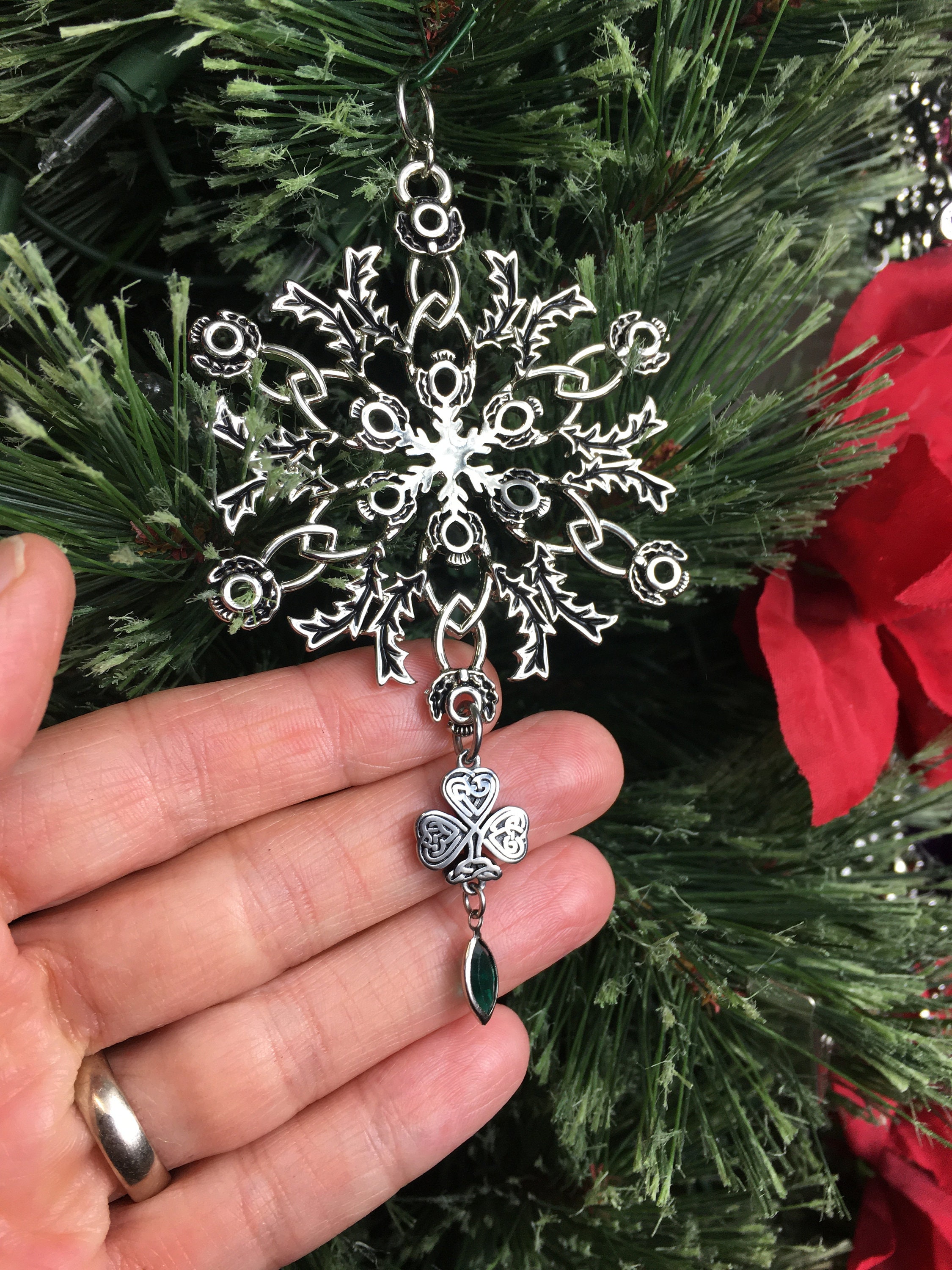Scottish Thistle IRISH Shamrock Snowwonders® Snowflake Ornament/pendant ...