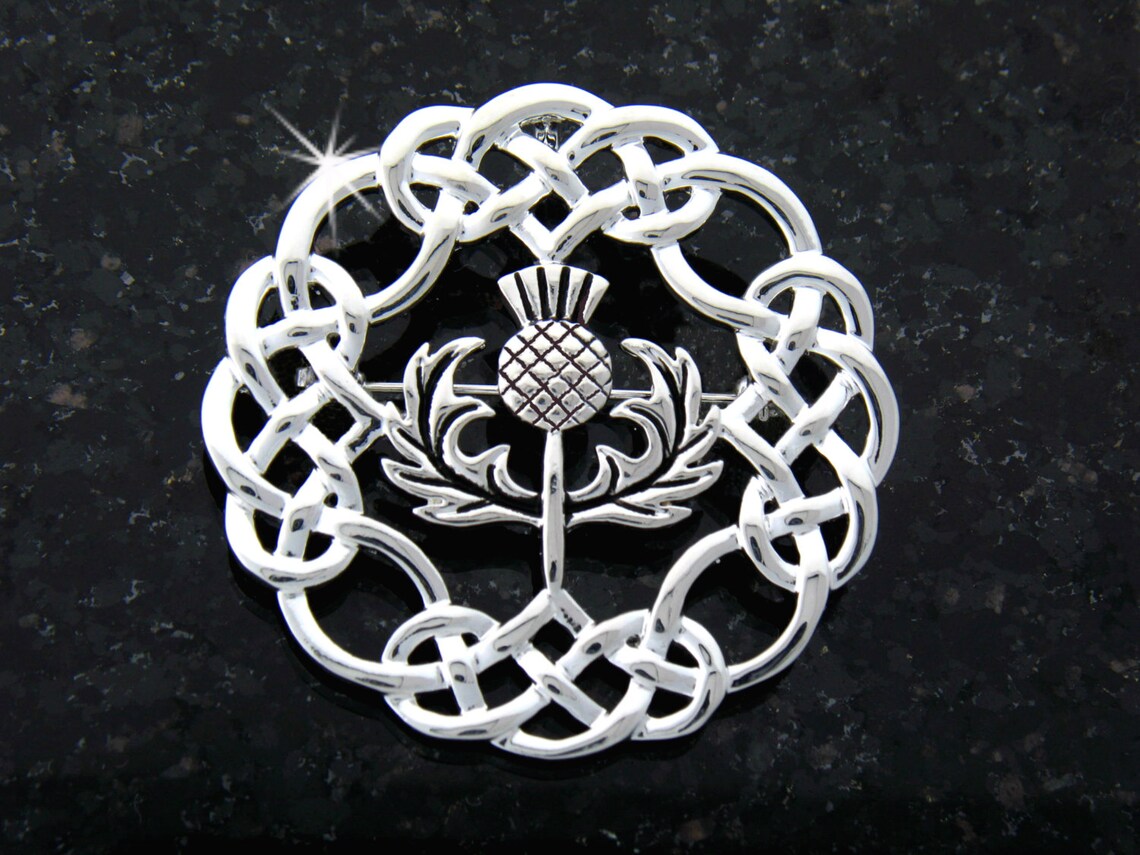 Celtic-knot Scottish Thistle Brooch/pendant JPEW6074 - Etsy