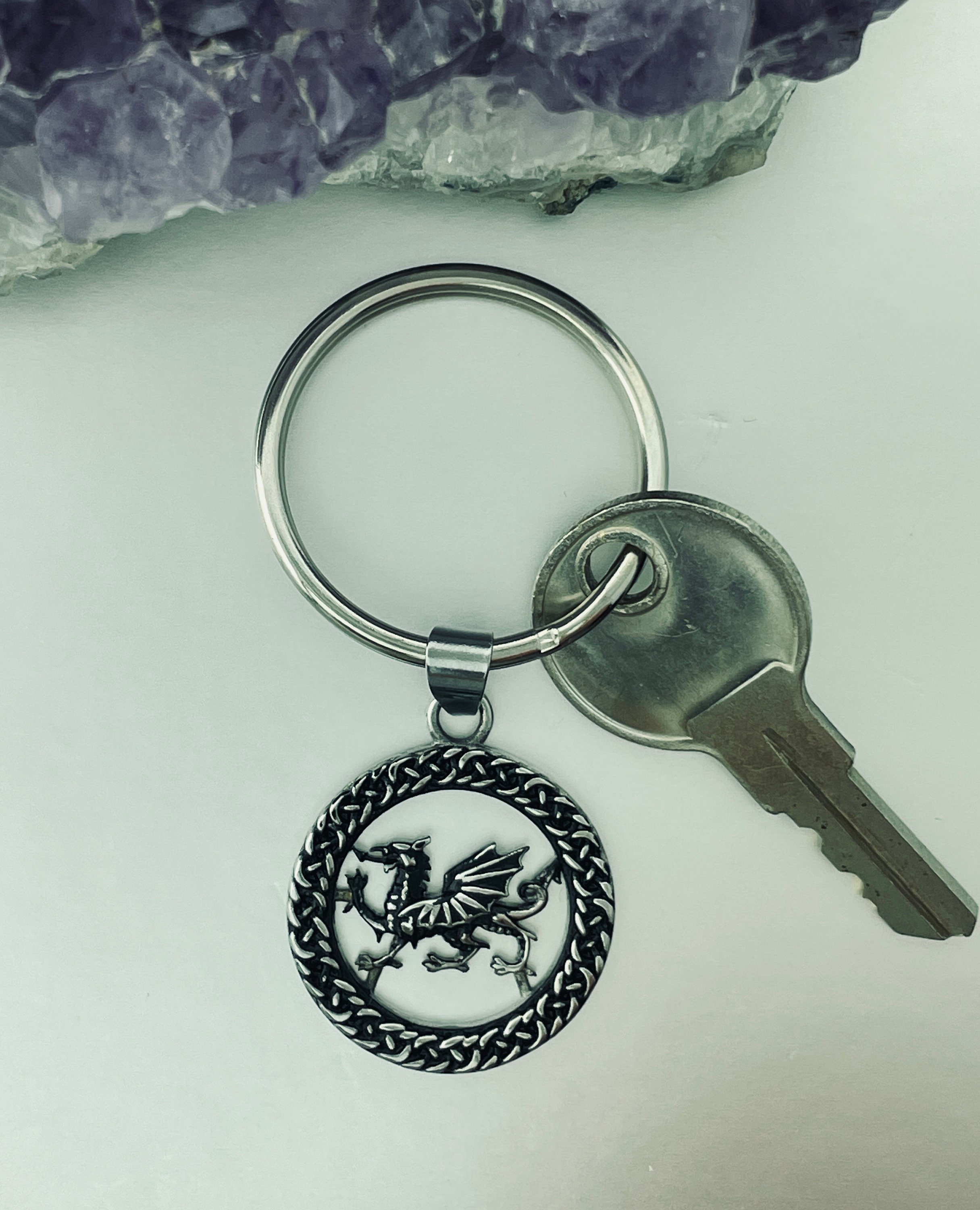 Welsh Dragon KEY RING, (KEY-S214), Celtic Welsh Dragon , Y Ddraig Goch ...