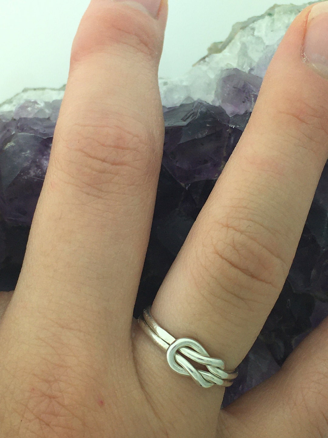 HANDMADE Sterling Silver Two Part Love Knot Ring (hm16)"we Are Better ...