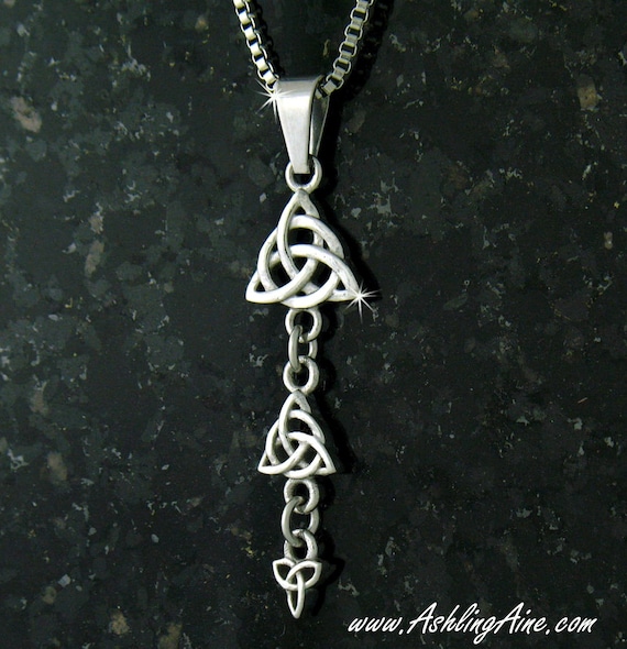 Dainty Triple Trinity Pendant With Chains121 Stainless - Etsy
