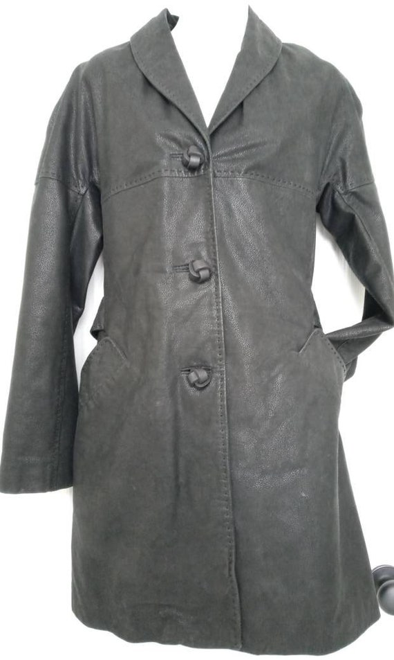 MAXSTUDIO Special Edition Black Leather Coat SZ M - Gem