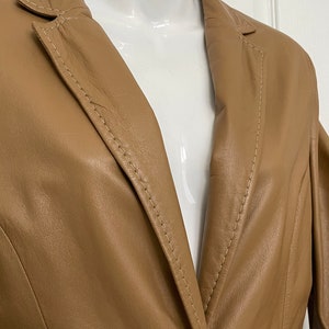 Hennes Tan Leather Blazer / Jacket SZ 8 - Etsy