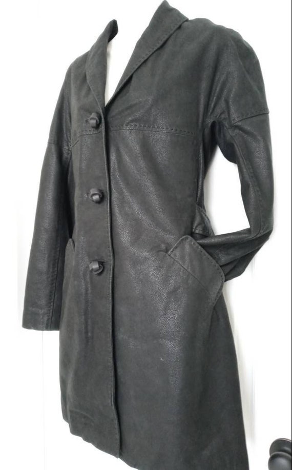 MAXSTUDIO Special Edition Black Leather Coat SZ M - Gem