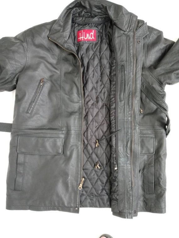 Men's Hind Leather Jacket Leather Zip Front Jacket S… - Gem