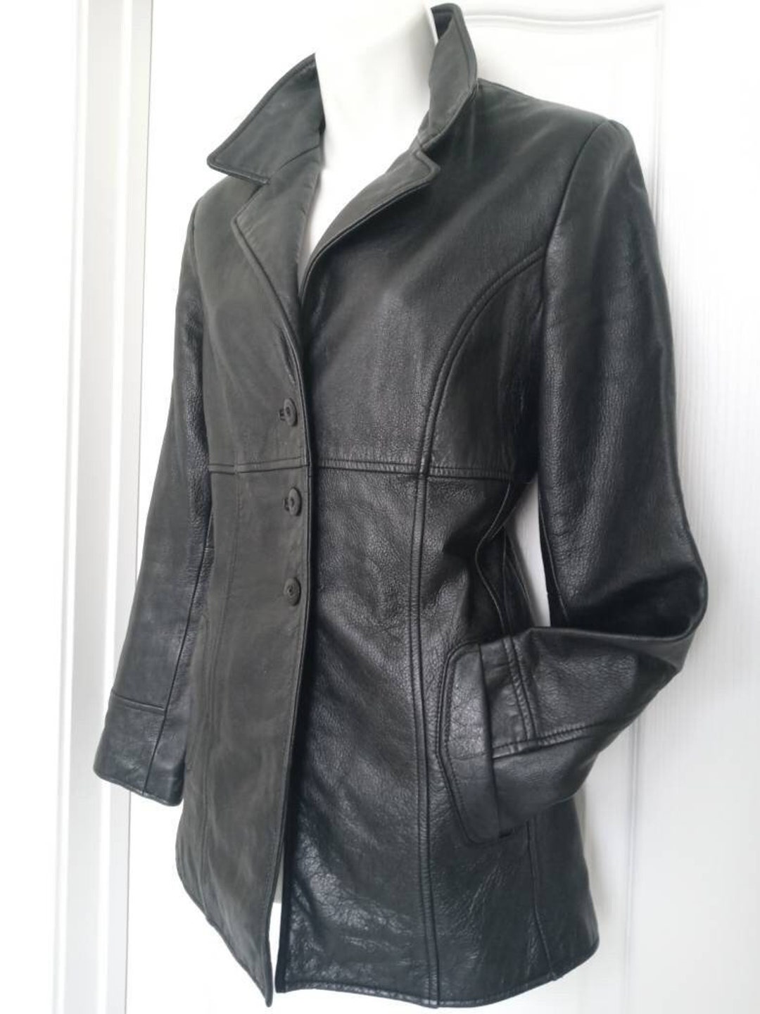 Maxima by Wilsons Black Heave Leather Jacket by SZ S - Etsy