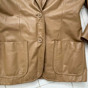 Hennes Tan Leather Blazer / Jacket SZ 8 - Etsy