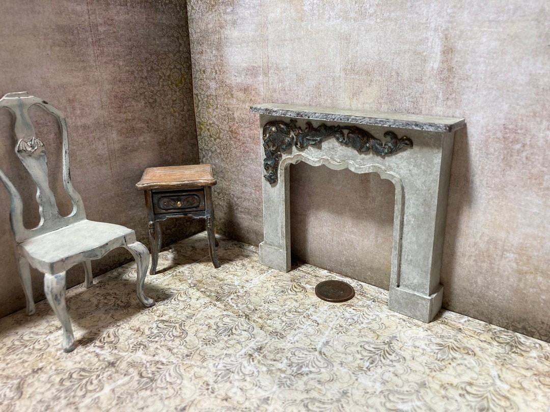 Miniature Doll House Fire Place Surround Cottage Mini Wood Vintage ...