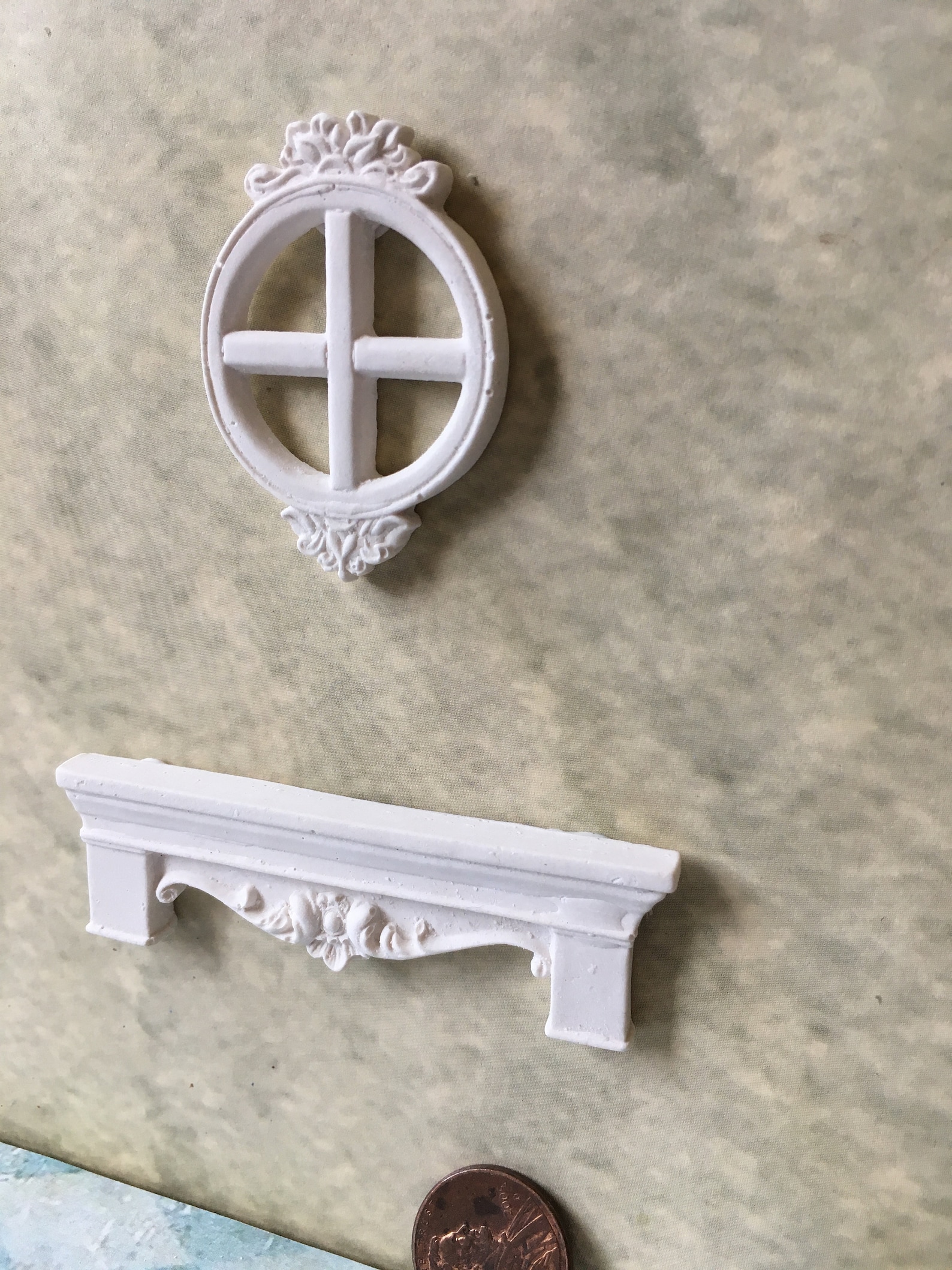 Miniature Doll House Wall Shelf Decor Plaster French Embellish Vintage ...