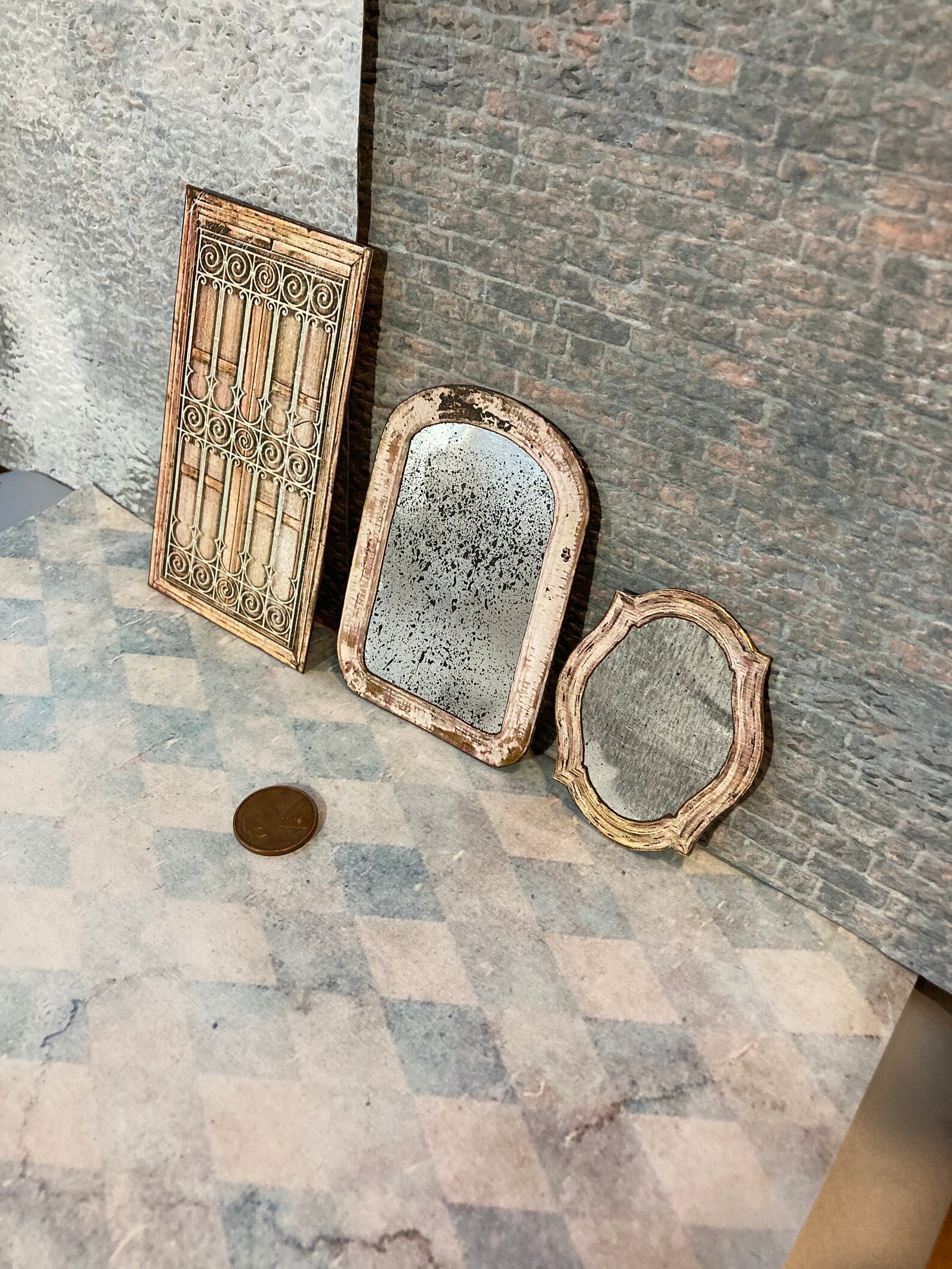 Miniature Doll House Mirror Frame Antique Shabby Distressed | Etsy