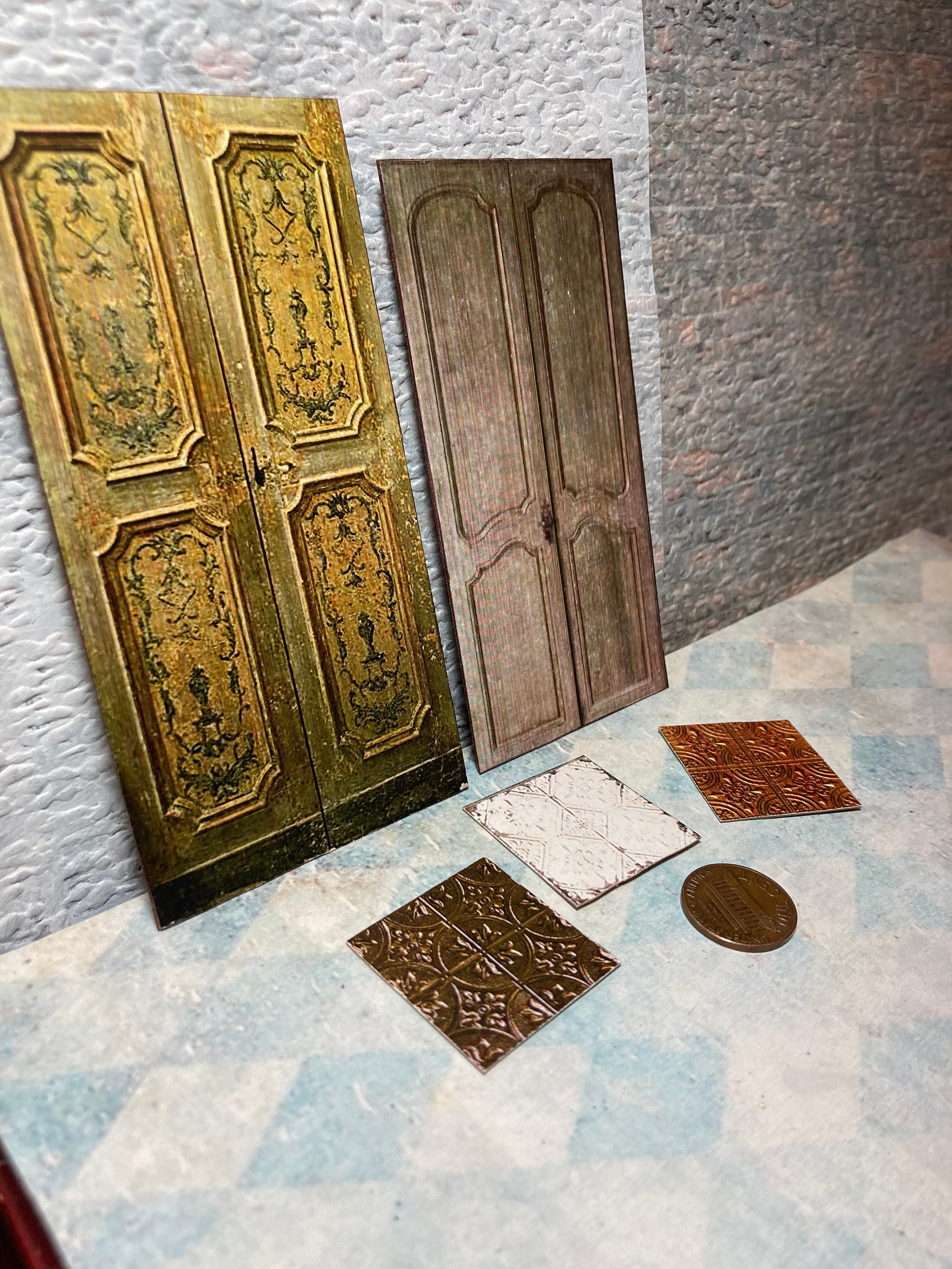 Miniature Doll House Window Frame Antique Shabby Distressed Wood French ...