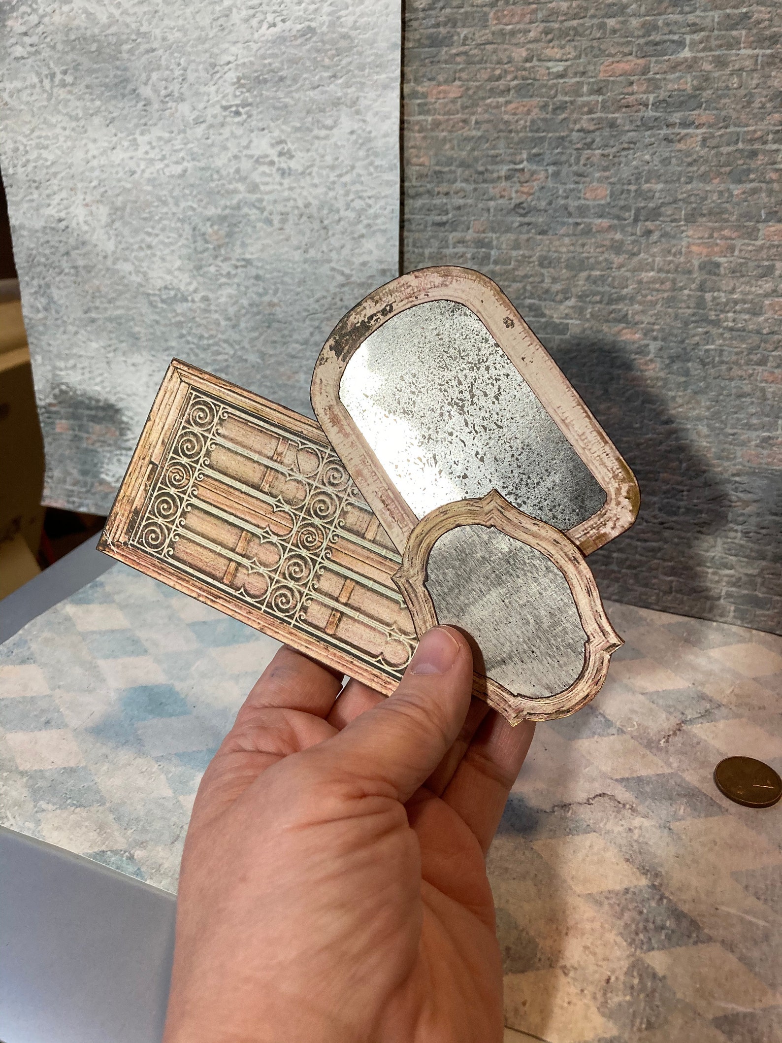 Miniature Doll House Mirror Frame Antique Shabby Distressed | Etsy