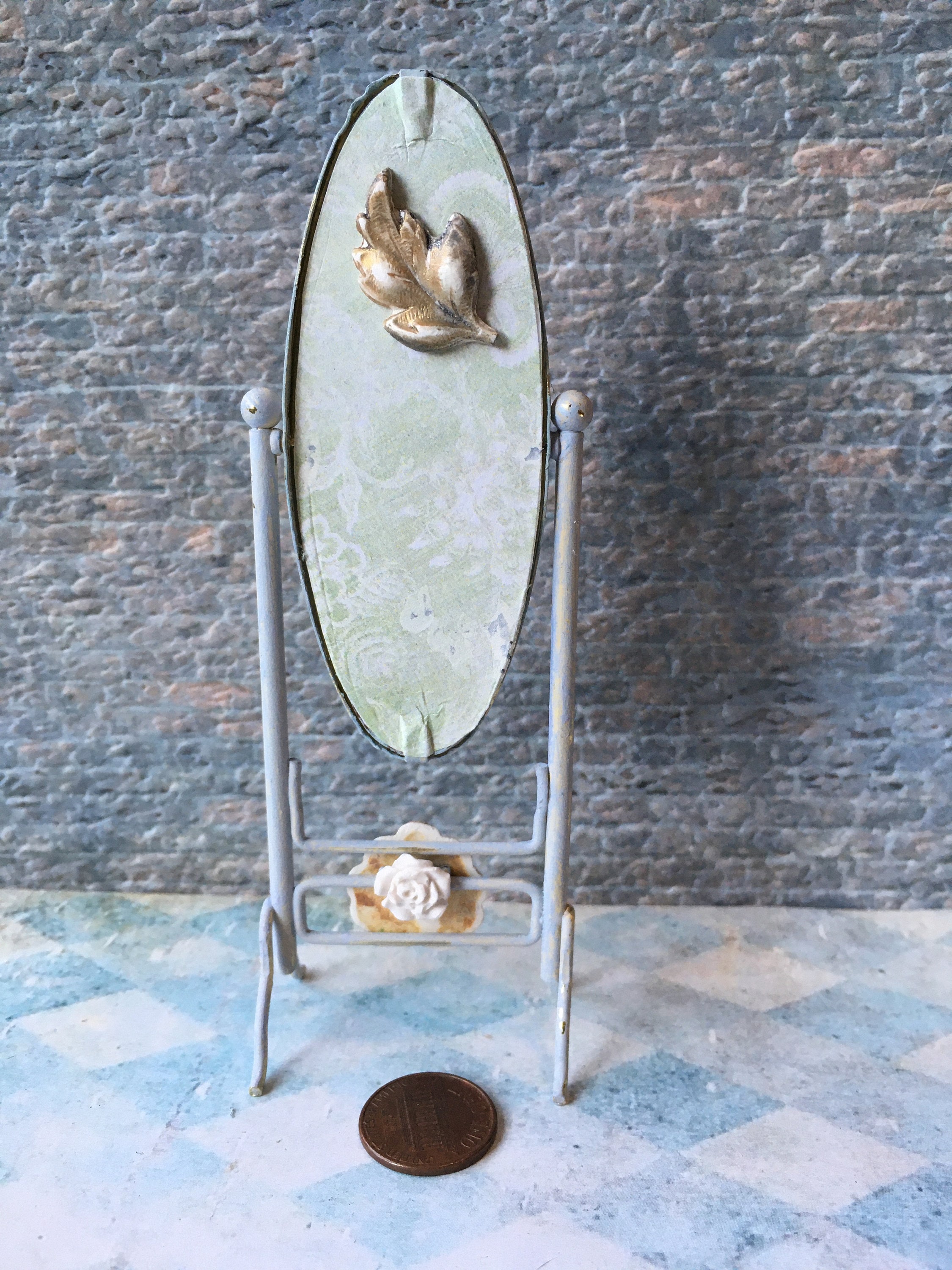 Miniature Doll House Standing Mirror Dressing Full Length Tilt - Etsy