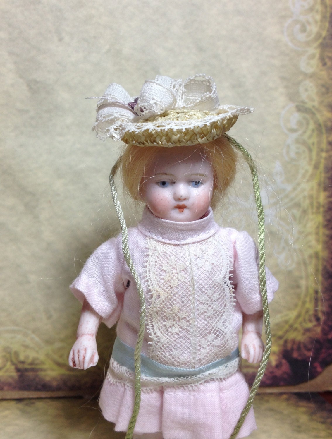 Miniature Dollhouse Straw Hat Mini Doll Tiny 1 Inch 12 Scale - Etsy