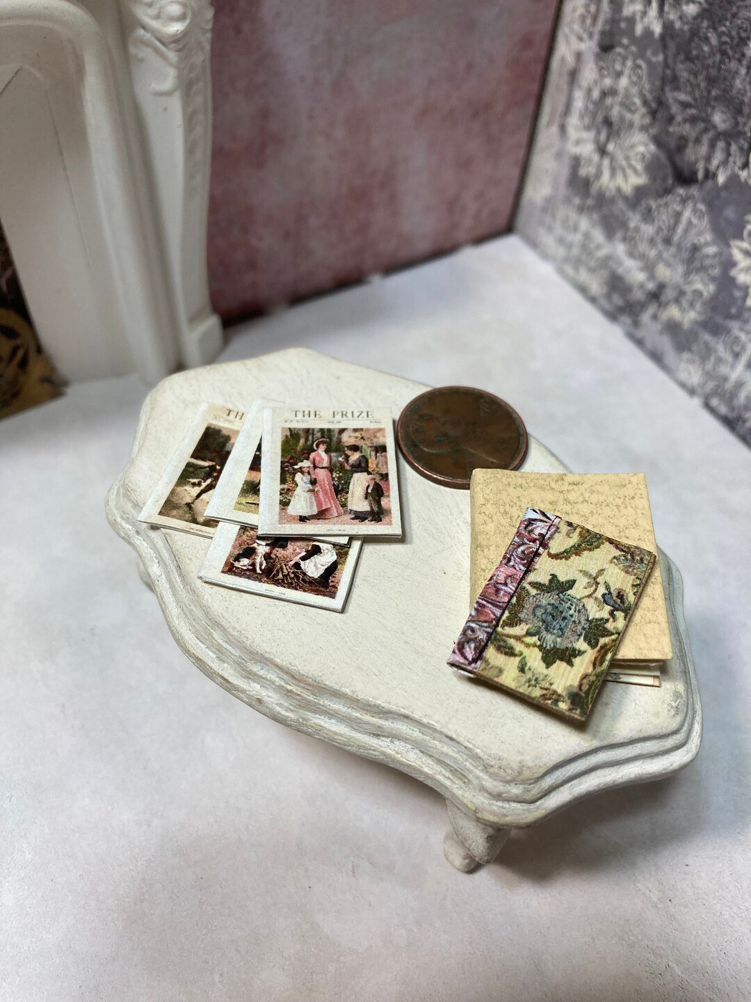 Doll House Miniature Book Tiny Mini 1 Inch 12 Scale Library Study Desk ...